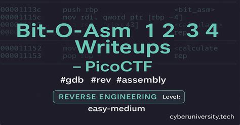 Bit O Asm 1 2 3 4 Picoctf Writeup Unlocking Eax Secrets With X64 Assembly