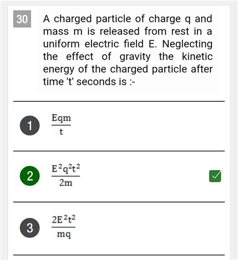 A Charged Particle Of Charge Q And Mass M Is Released From Rest In A AskIITians
