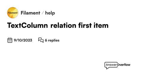 Textcolumn Relation First Item Filament