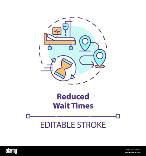 2d thin linear icon reduced wait times concept stock vector image and art
