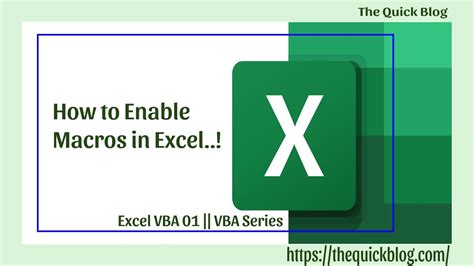 How To Enable Excel Macros Developer Tab Excel VBA YouTube
