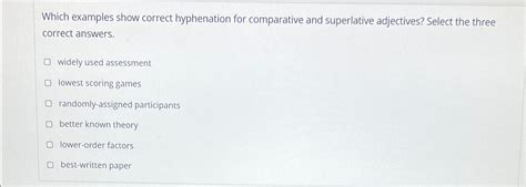 Solved Which Examples Show Correct Hyphenation For