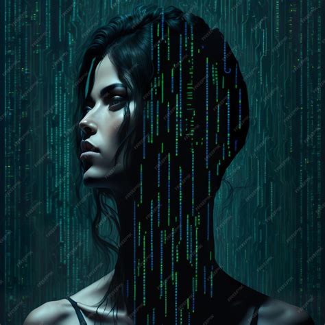 Premium Photo A Woman With The Word Matrix On Her Head