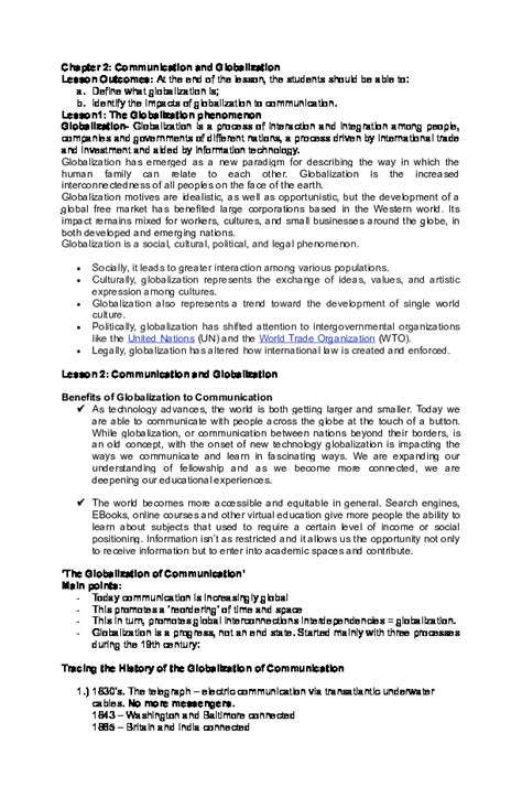 Chapter 2 Communication And Globalization Pdfcoffeecom