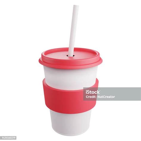 흰색 배경에 플라스틱 패스트 푸드 유리를 렌더링하는 3d 3d 종이 일회용 컵 0명에 대한 스톡 사진 및 기타 이미지 0명 3차원 형태 개념 Istock
