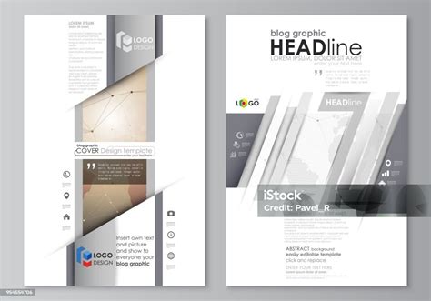 2 현대 블로그 그래픽 페이지 이랑 디자인 서식 파일의 편집 가능한 레이아웃의 추상 최소한의 벡터 그림 글로벌 네트워크 연결 세계 지도와 기술 배경 가리기에 대한 스톡 벡터