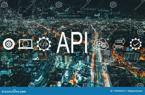 Api Application Programming Interface Concept With Night Cityscape