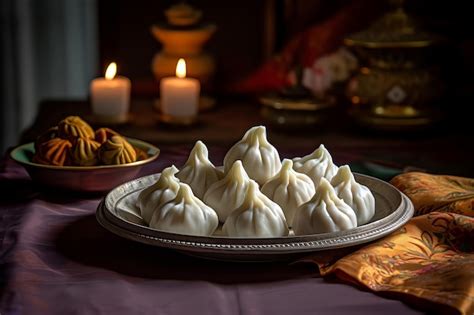 Premium Ai Image Modaks Hindu Kitchen Table Turmeric Malai Devout