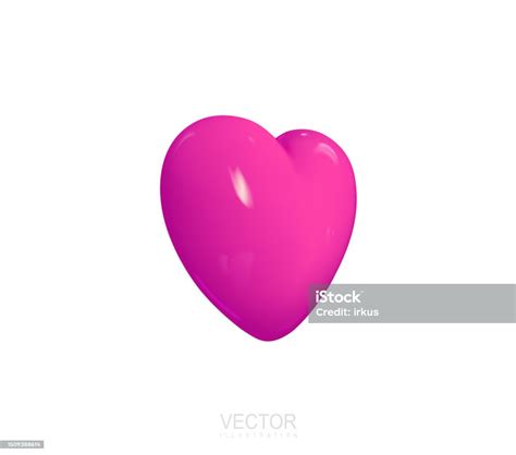 핑크 하트 사실적인 3d 디자인 아이콘 핑크 하트 기호 사랑 측면도 벡터 그림 개념에 대한 스톡 벡터 아트 및 기타 이미지 개념 공휴일 금속의 Istock