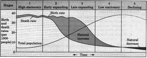 Draw A Neat Labelled Diagram For Demographic Transition Theory And Its Various Stages