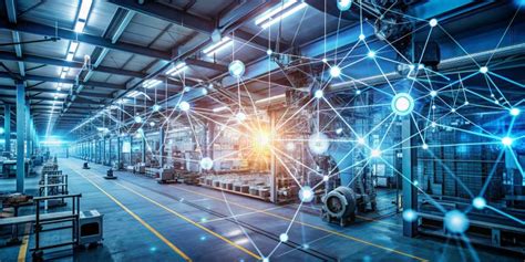 Abstract Connectivity Concept In Industrial Automation Ai Generative Stock Illustration