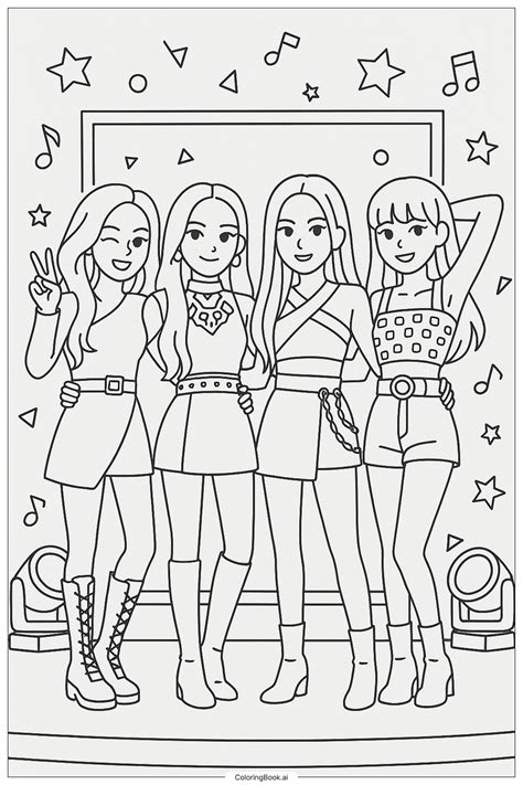 Blackpink In Ddu Du Ddu Du Outfits Coloring Page Free Pdfandpng Printable
