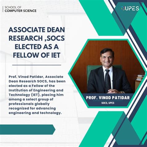 Upes School Of Computer Science On Linkedin 🌟 Join Us In Celebrating Prof Vinod Patidar Our