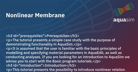 Nonlinear Membrane Aquasim