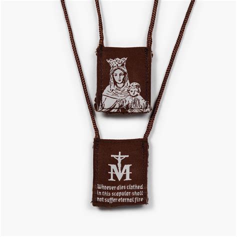 Premium Brown Scapular Brown And Cream Our Lady Of Mt Carmel With Pro
