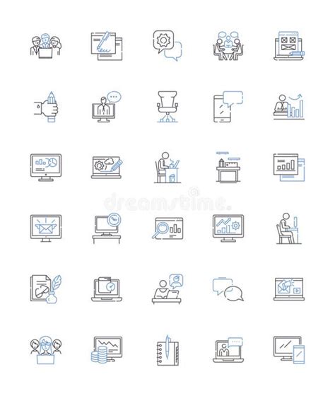 Project Framework Line Icons Collection Methodology Framework Structure Architecture