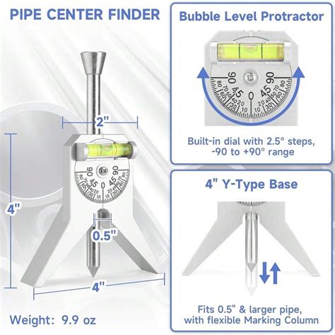 Manual Tube Marker Centering Tool Safety Pipe Center Finder Y Type 4