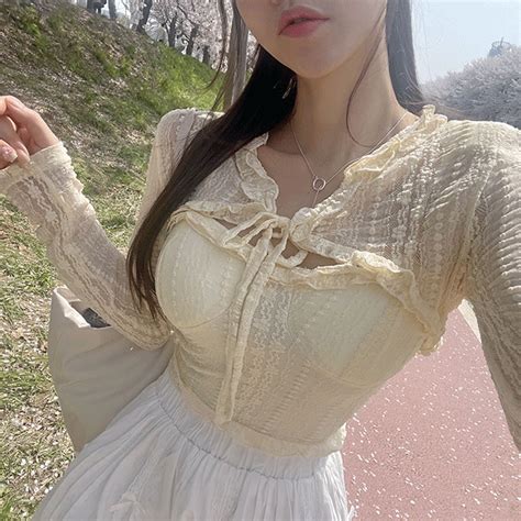 최저가 러브 시스루 볼레로 레이스 가디건 나시 Set 에이블리