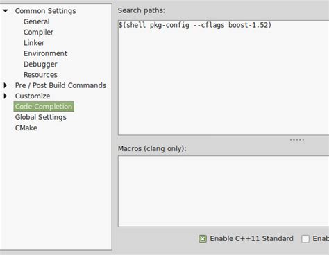 C Codelite Clang Separate Options Stack Overflow