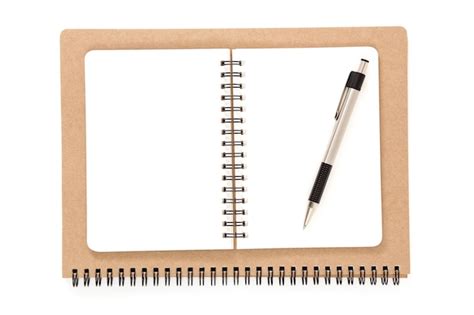 Premium Photo Open Recycled Ring Binder Notebook With Pen