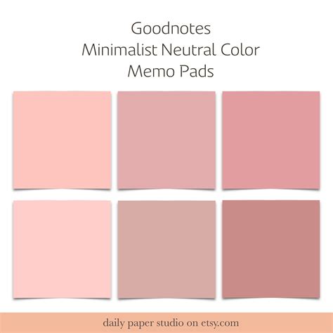 Digital Minimalist Neutral Memo Pads Instant Download Etsy
