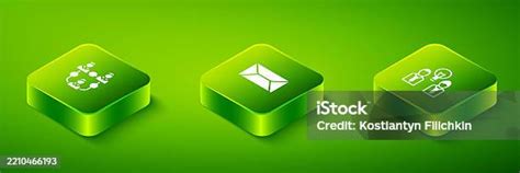 아이소메트릭 엔벨로프 및 프로젝트 팀 기본 아이콘을 설정합니다 벡터 3차원 형태에 대한 스톡 벡터 아트 및 기타 이미지 Istock