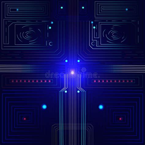 Neural Network Artificial Intelligence Computer Technology Stock Vector Illustration Of