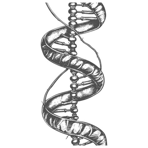 Gene Dna Mutation Symbol With Engraving Style Black Color Only Premium Ai Generated Vector