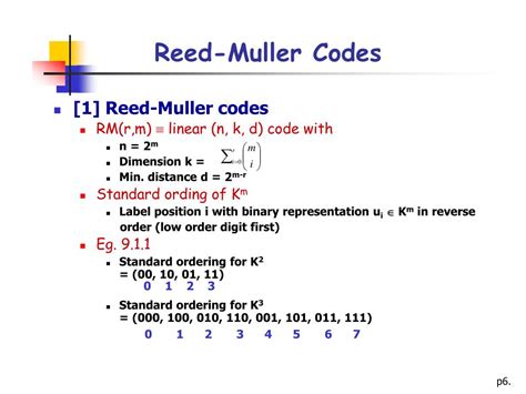Ppt Reed Muller And Preparata Codes Powerpoint Presentation Free