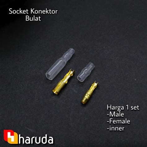 Jual Socket Konektor Bulat Male Female Karet Inner Pin Shopee Indonesia