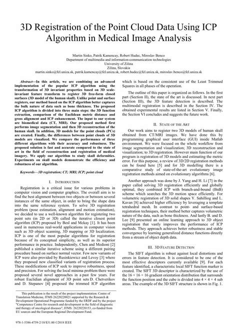 Pdf 3d Registration Of The Point Cloud Data Using Icp Static