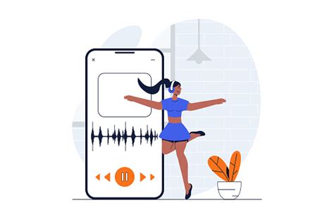 사람들은 캐릭터 장면과 함께 웹 컨셉을 춤추고 있다 스튜디오에서 춤을 즐기고 모바일 앱으로 훈련하는 여성 플랫 디자인의 사람들 상황 소셜 미디어 마케팅 자료에 대한 벡터