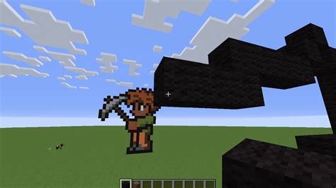 Minecraft Pixel Art Tutorial How To Build Terraria Logo Youtube
