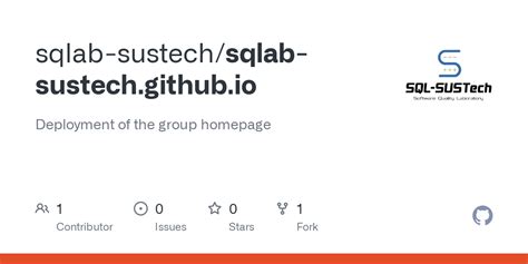 GitHub Sqlab Sustech Sqlab Sustech Github Io Deployment Of The Group Homepage