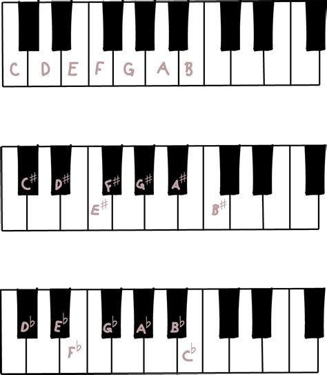 Piano Module Key Signatures Major Notesmachine