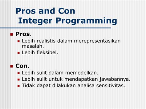 Ppt Integer Programming Powerpoint Presentation Free Download Id