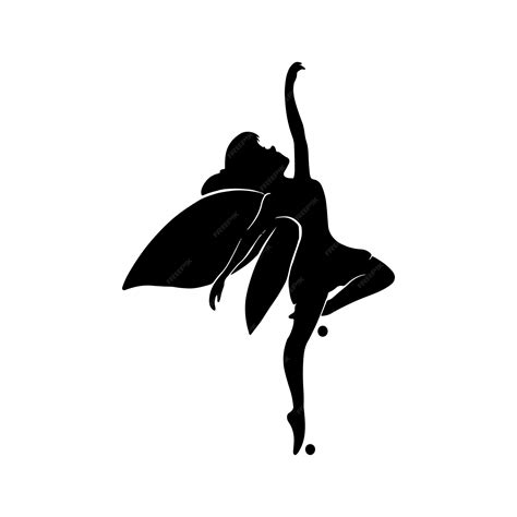 Premium Vector Silhouette Of A Fairy On A White Background Cute Fairy