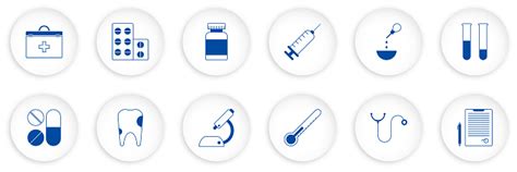 의료 아이콘 집합입니다 응급 처치 키트 청진기 알약 주사기 치아 현미경 분석이있는 테스트 튜브 의사 결론 흰색 배경에 네오모프 스타일의 벡터 간호사에 대한 스톡 벡터 아트