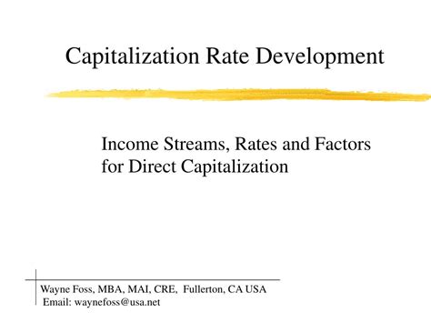 PPT Capitalization Rate Development PowerPoint Presentation Free Download ID