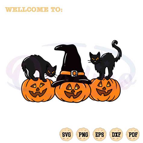 Halloween Pumpkin Witch Svg Black Cat Graphic Design Files