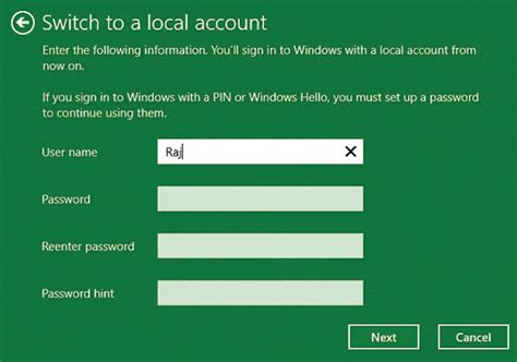 Logging In To Windows 10 As A Local User