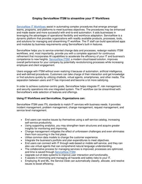 Ppt Employ Servicenow Itsm To Streamline Your It Workflows Powerpoint Presentation Id 12264357