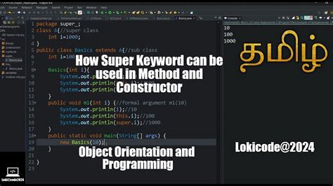 Super Keyword With Constructormethod Object Orientation And Programming Javajavatamil