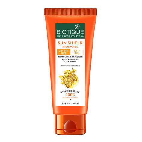 Biotique Sun Shield Micro Gold Matte Cream Spf 30 Uva Uvb 100ml