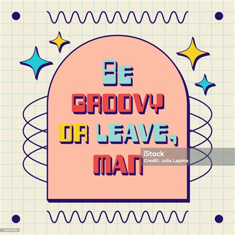 히피 동기 부여 슬로건이 있는 레트로 그루비 게시물 향수를 불러일으키는 90년대 증기 파 사각형 체크 무늬 배너 소셜 미디어 1960 1969 년에 대한 스톡 벡터 아트 및