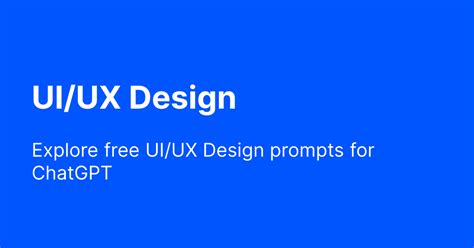Uiux Design Free Prompts For Chatgpt
