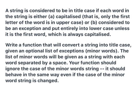 Solved A String Is Considered To Be In Title Case If Each
