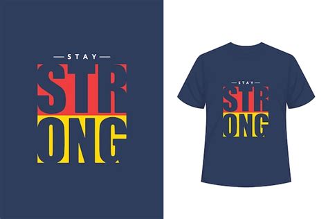 타이포그래피 티셔츠 디자인 템플릿 타이포그래피 Strong 티셔츠 프리미엄 벡터