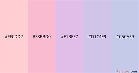 Looey Pastel Color Palette And Colors Ffcdd2 F8bbd0 E1bee7 D1c4e9 C5cae9 Ipalettes