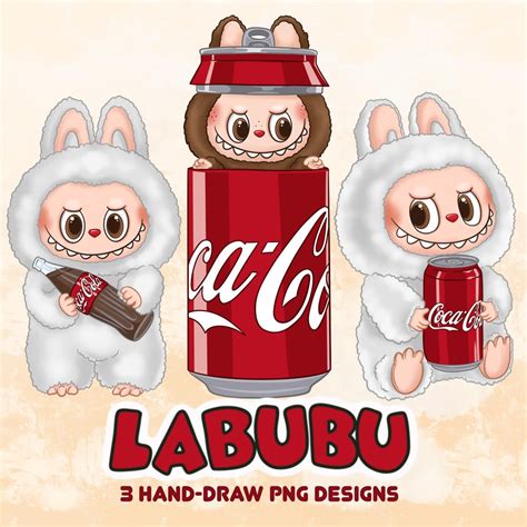 Labubu With Cola Clipart Labubu Coca Cola Png Kawaii Labubu Illustration T Shirt
